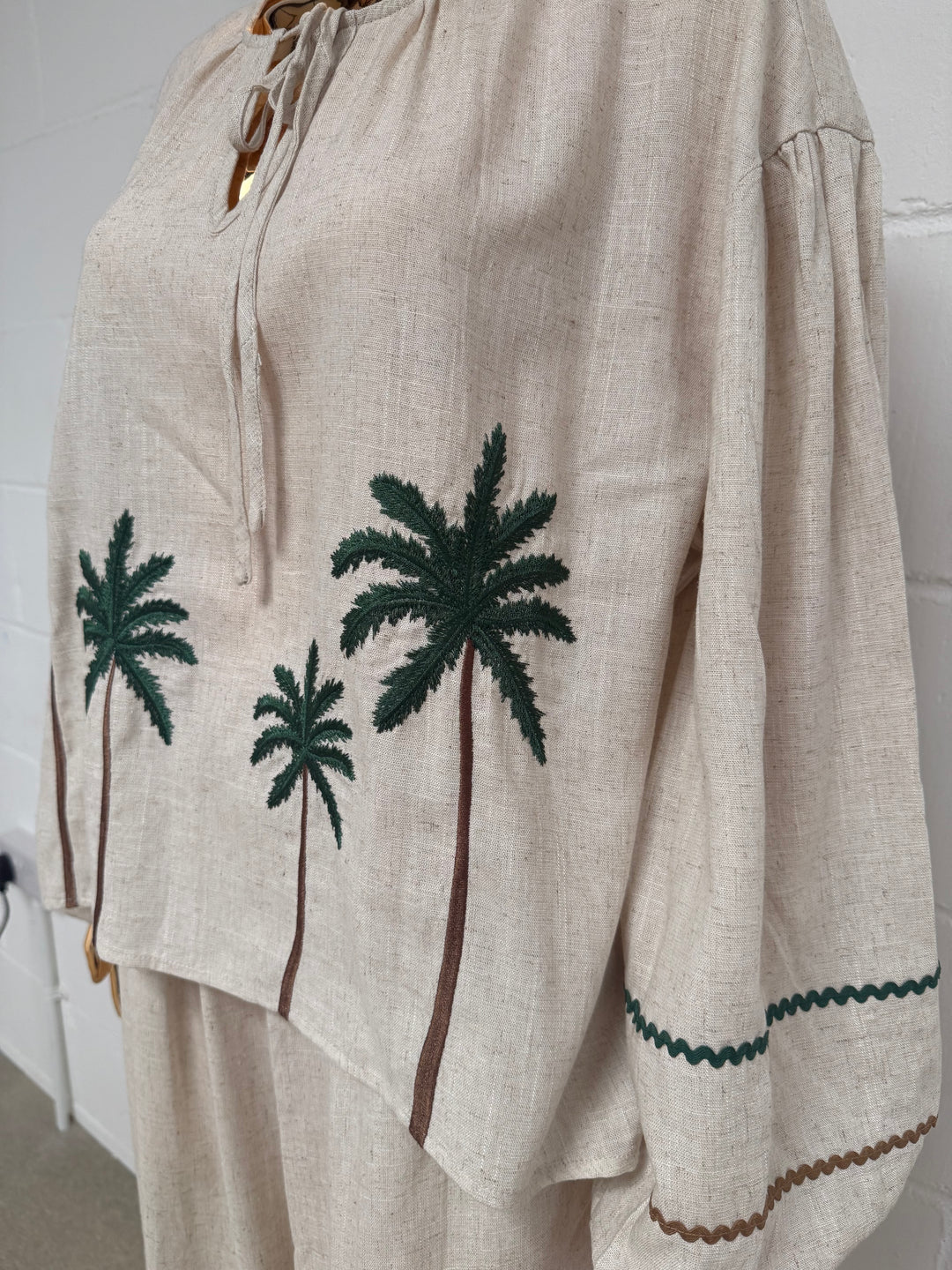 Linen Mix Palm Tree Co-Ord (2 Colours) – No Angel Clothing