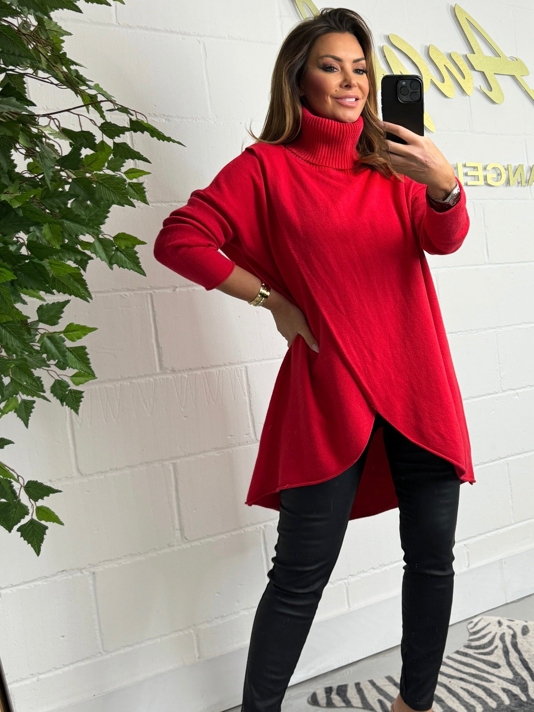 Roll Neck Soft Knit Crossover Jumper (7 Colours) – No Angel Clothing