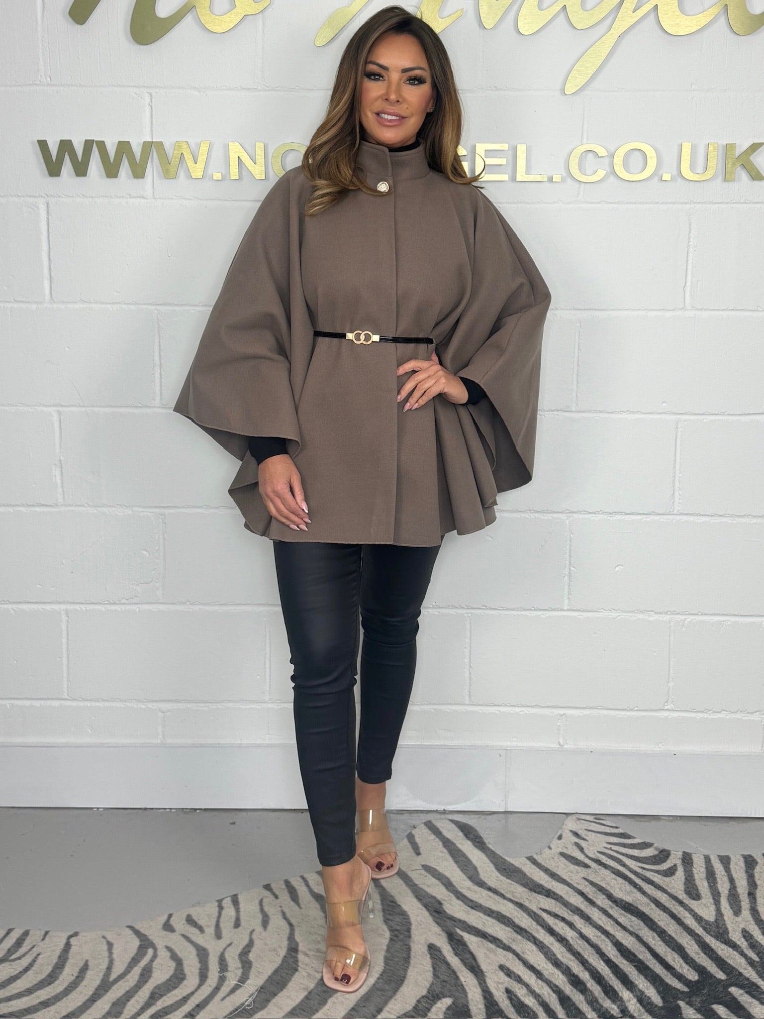 Gold Button Belted Cape (8 Colours) – No Angel Clothing