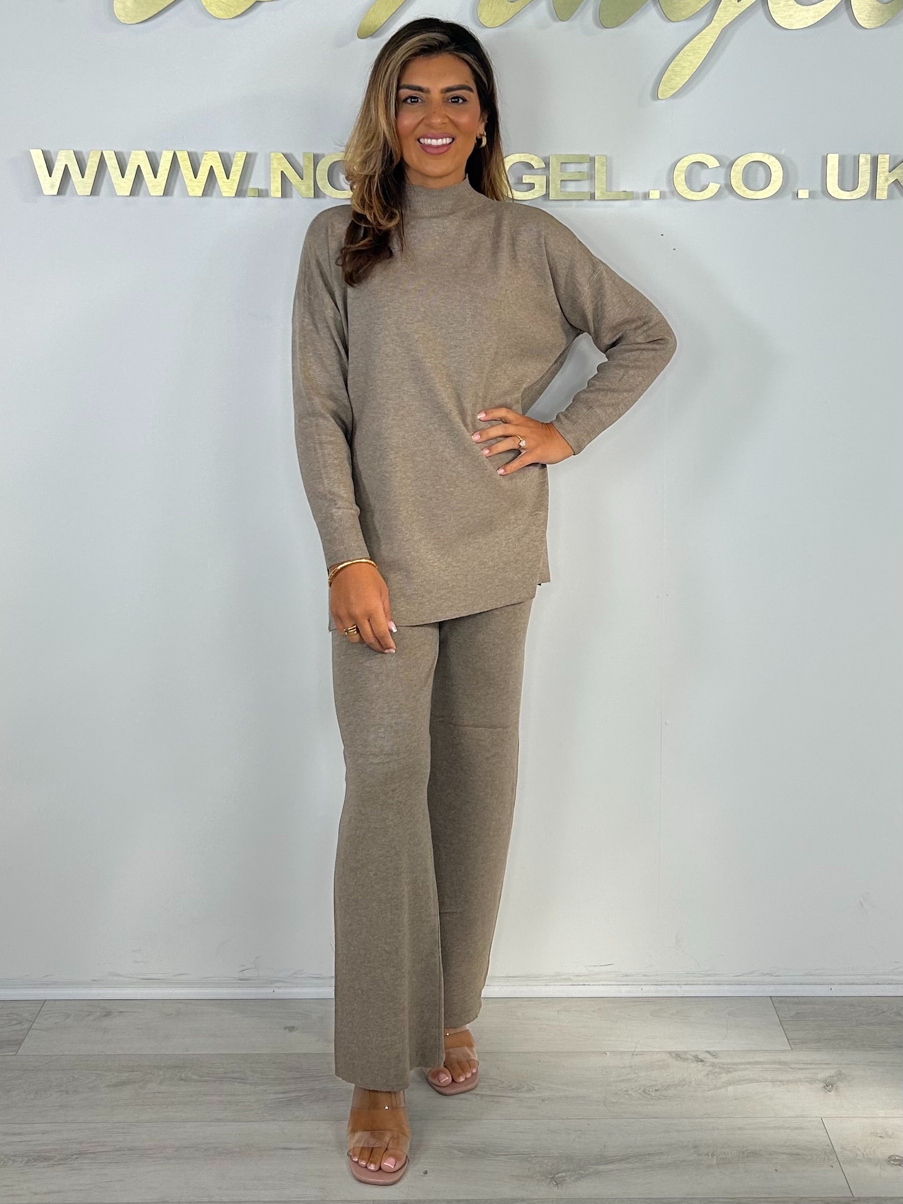 Soft Knit High Neck Side Split Jumper & Trouser Co-Ord (4 Colours) – No ...