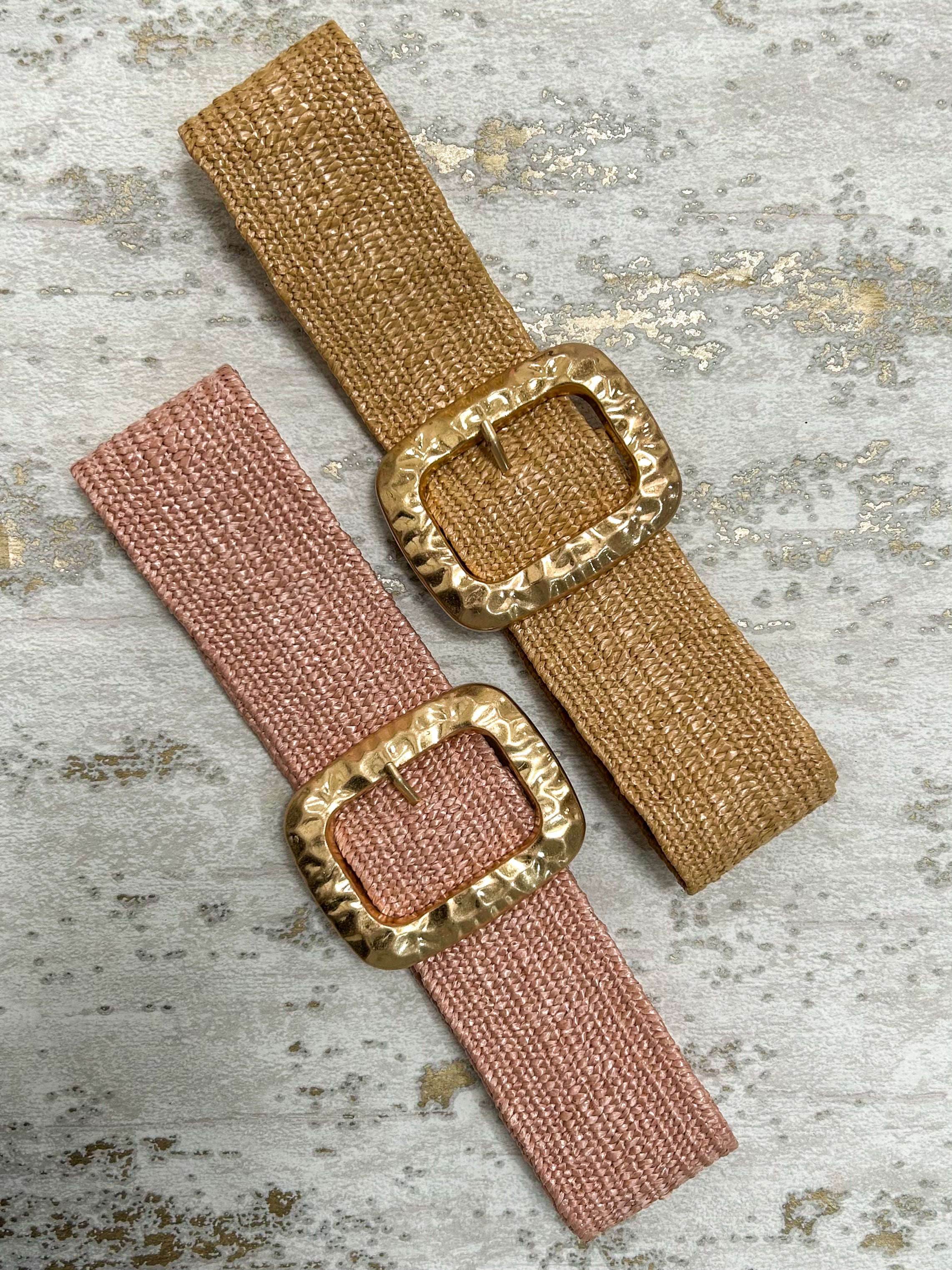 Gold Hammered Buckle Woven Belt (2 Colours) – No Angel Clothing